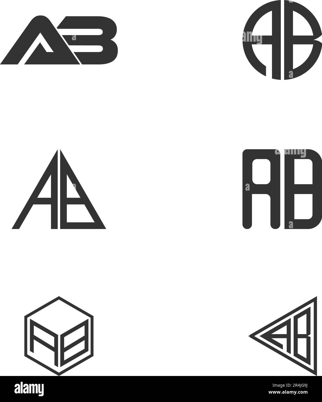 Different style typography AB letter vector Logo Vector Illustration ...