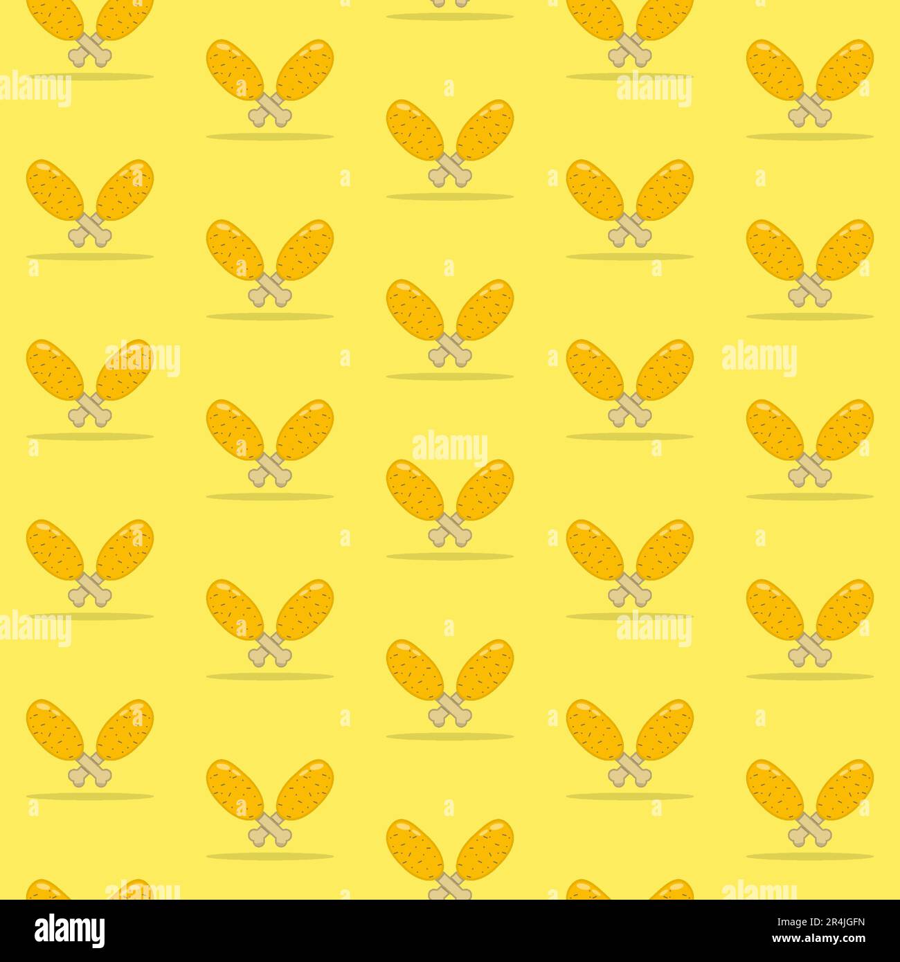 Vector Illustration of Two Chickens Icon Pattern and Yellow Colors ...