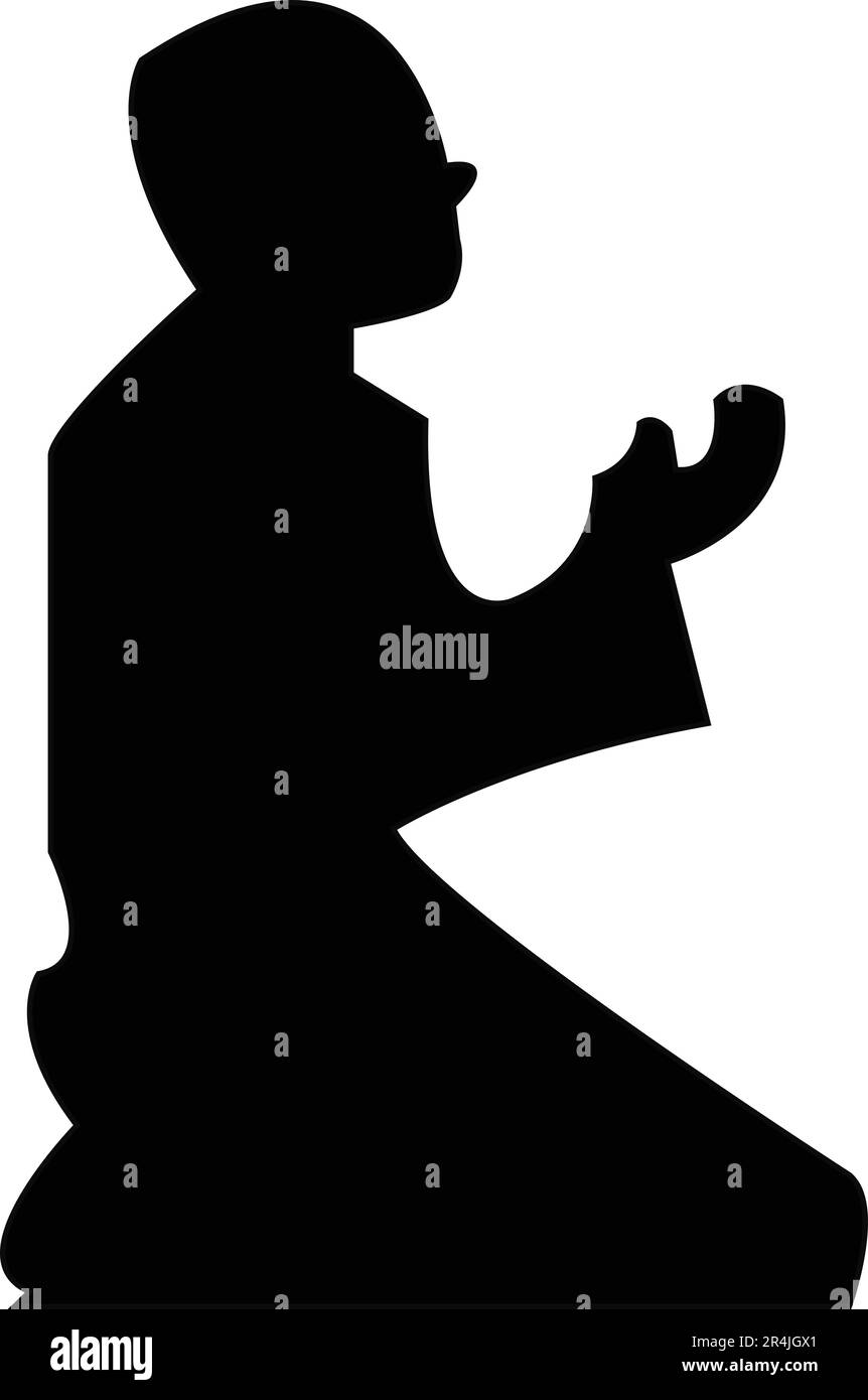 Man munajat vector silhouette design Illustration Stock Vector Image ...
