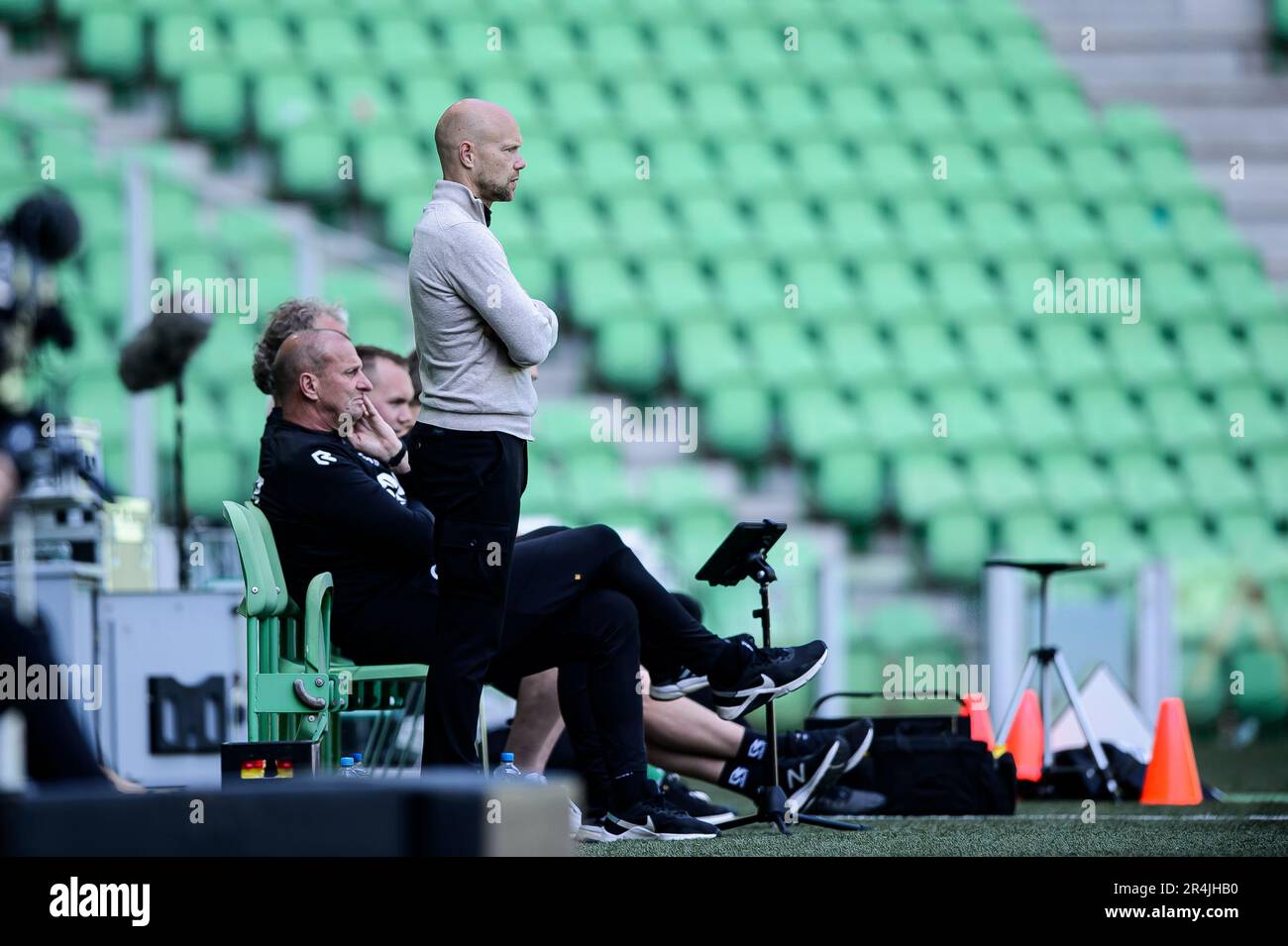 GRONINGEN - FC Groningen coach Dennis van der Ree during the Dutch ...