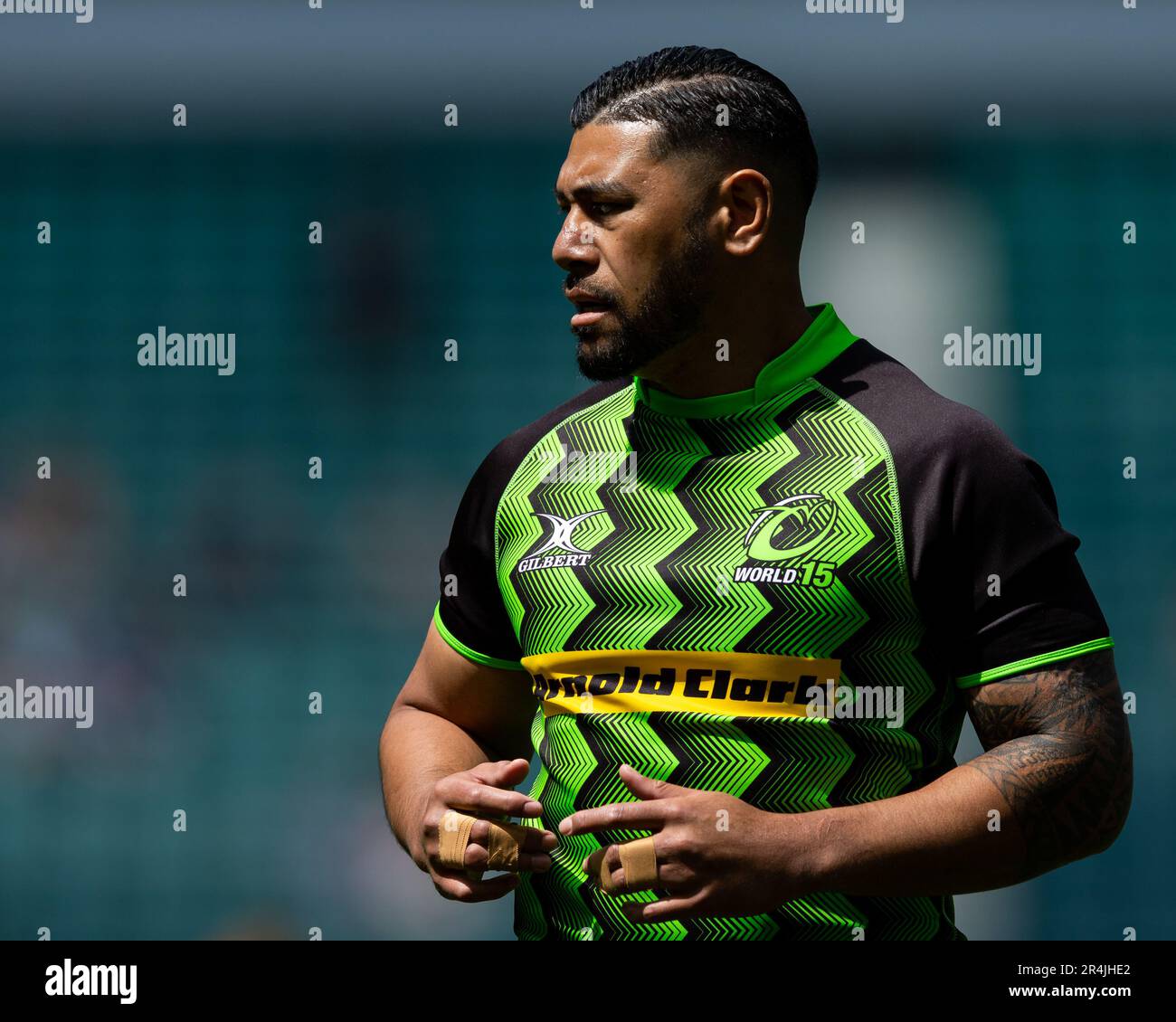 Charles Piutau of the World XV during the Killik Cup match Barbarians ...