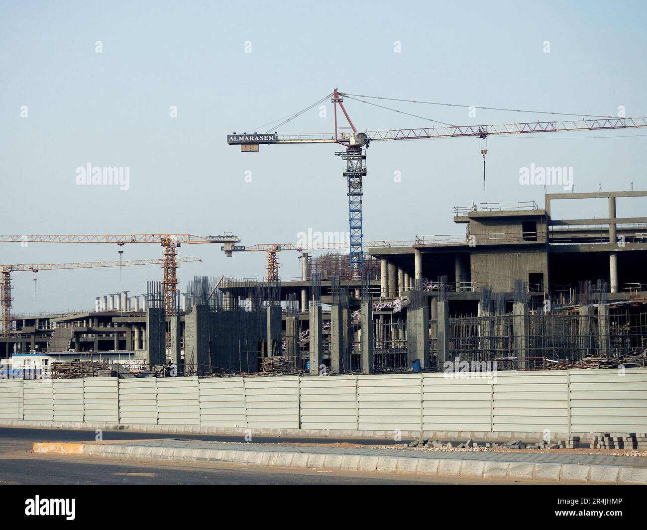 Cairo, Egypt, May 20 2023: A construction site of a new buildings high ...