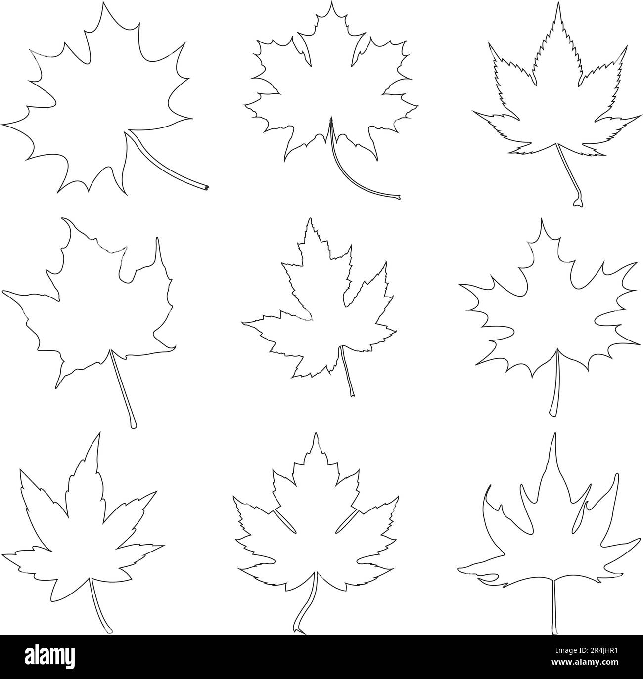Different Style maple leaf Outline Stock Vector Image & Art - Alamy