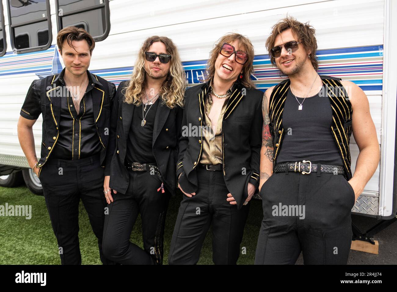 Jed Elliott, left, Adam Slack, Luke Spiller, and Gethin Davies of The ...