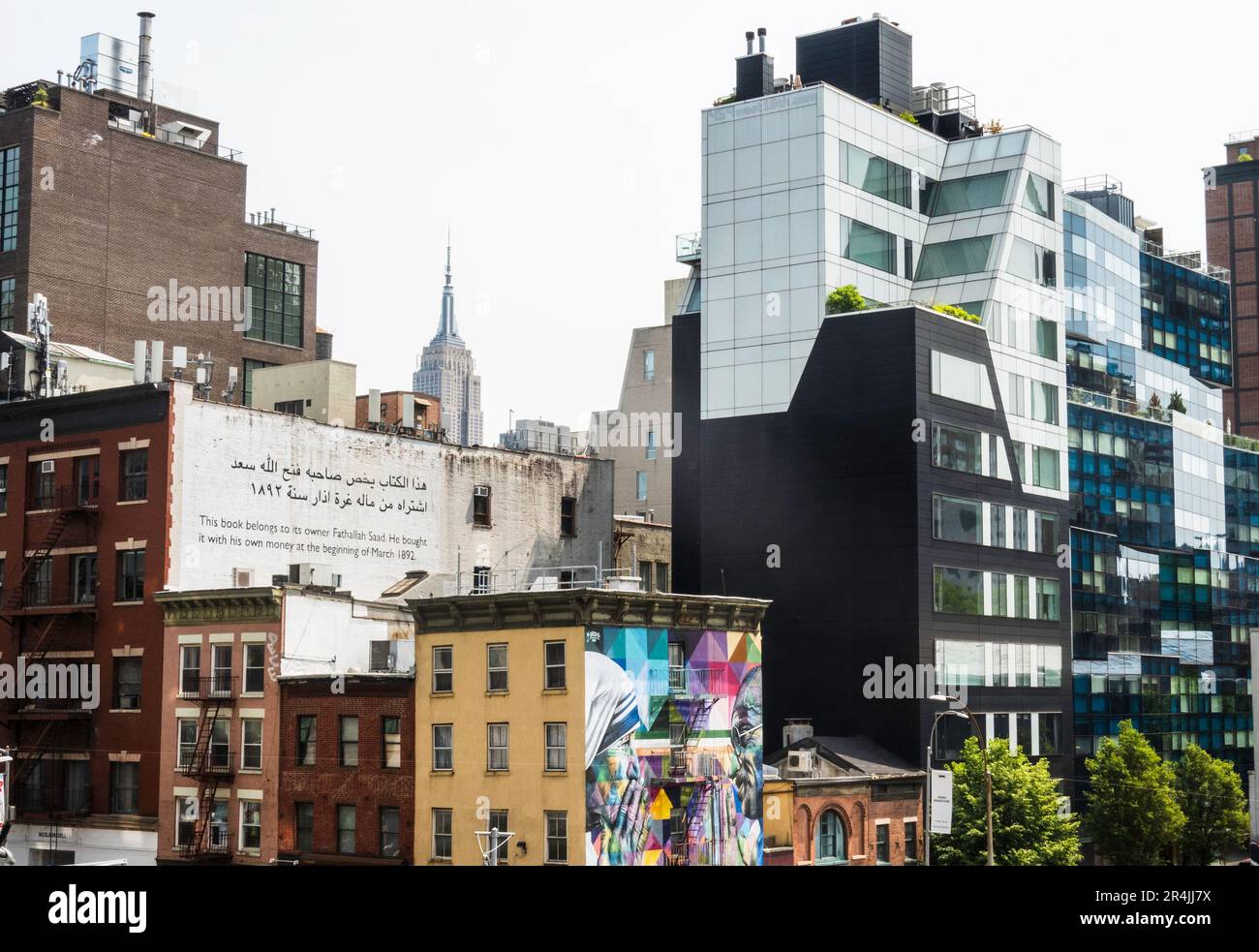 Buildings in the Chelsea neighborhood as seen from the elevated rail ...