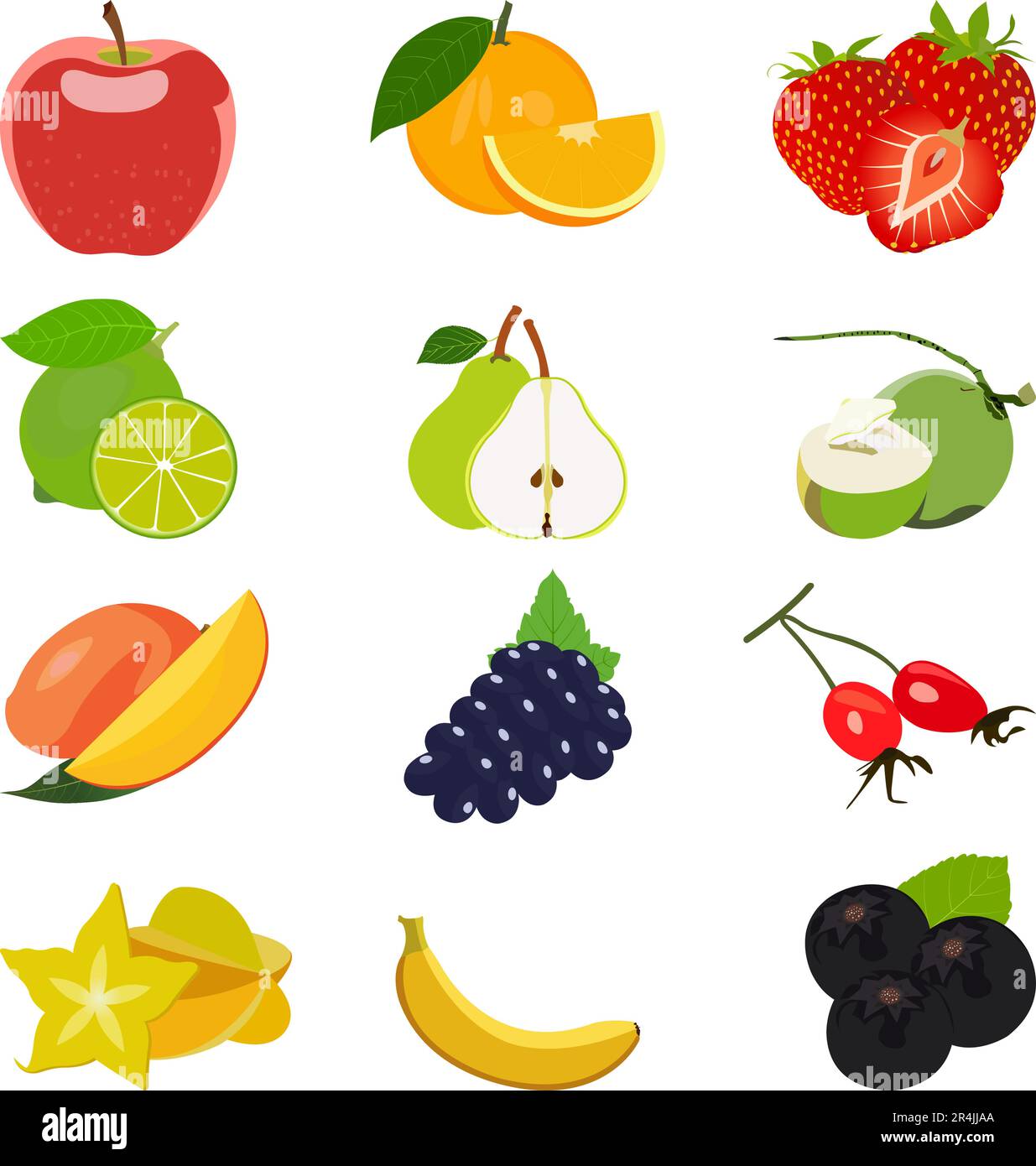 Colourful shiny fruit Stock Vector Images - Alamy