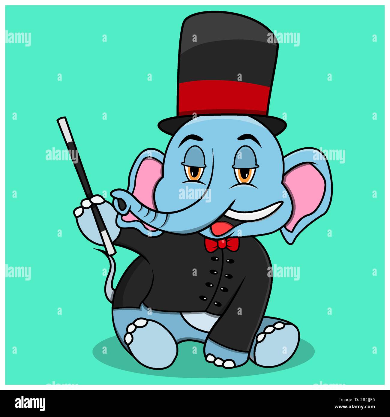 Character Elephant With Magician Custom, Turquoise Blue Colors ...