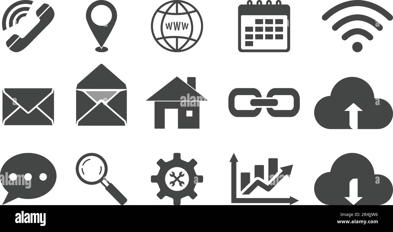 Modern web icon set vector and transparent Vector Illustration Stock ...