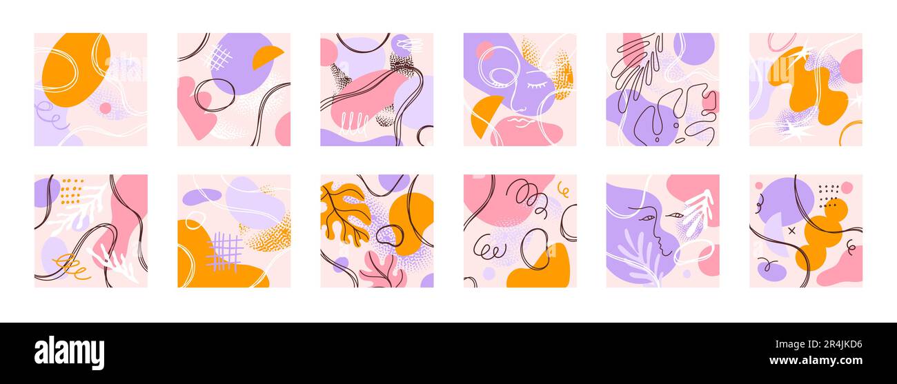 Set of abstract hand drawn backgrounds Stock Vector Image & Art - Alamy