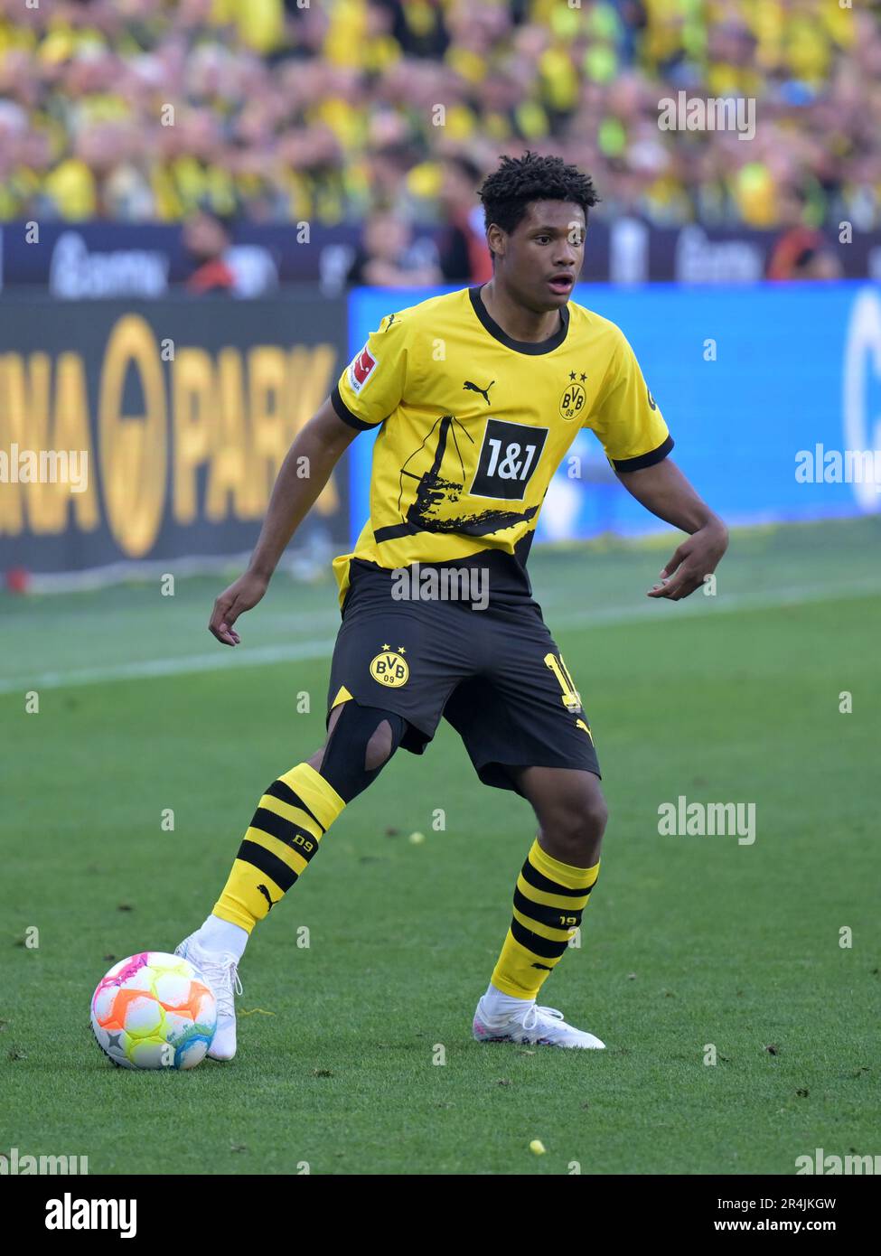 DORTMUND - Julien Duranville of Borussia Dortmund during the Bundesliga ...