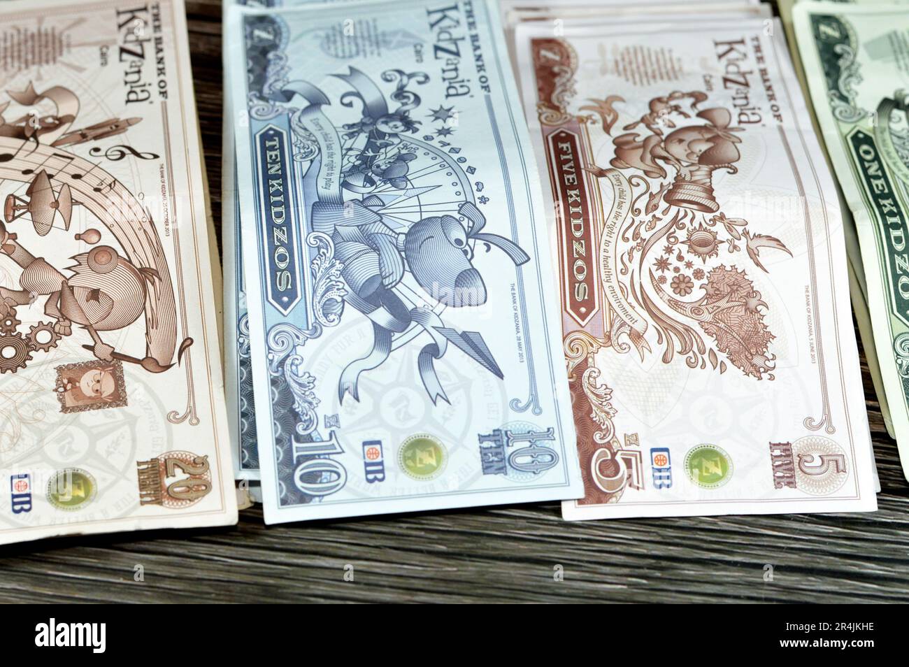Cairo, Egypt, May 26 2023: KidZos money, currency of KidZania, a ...