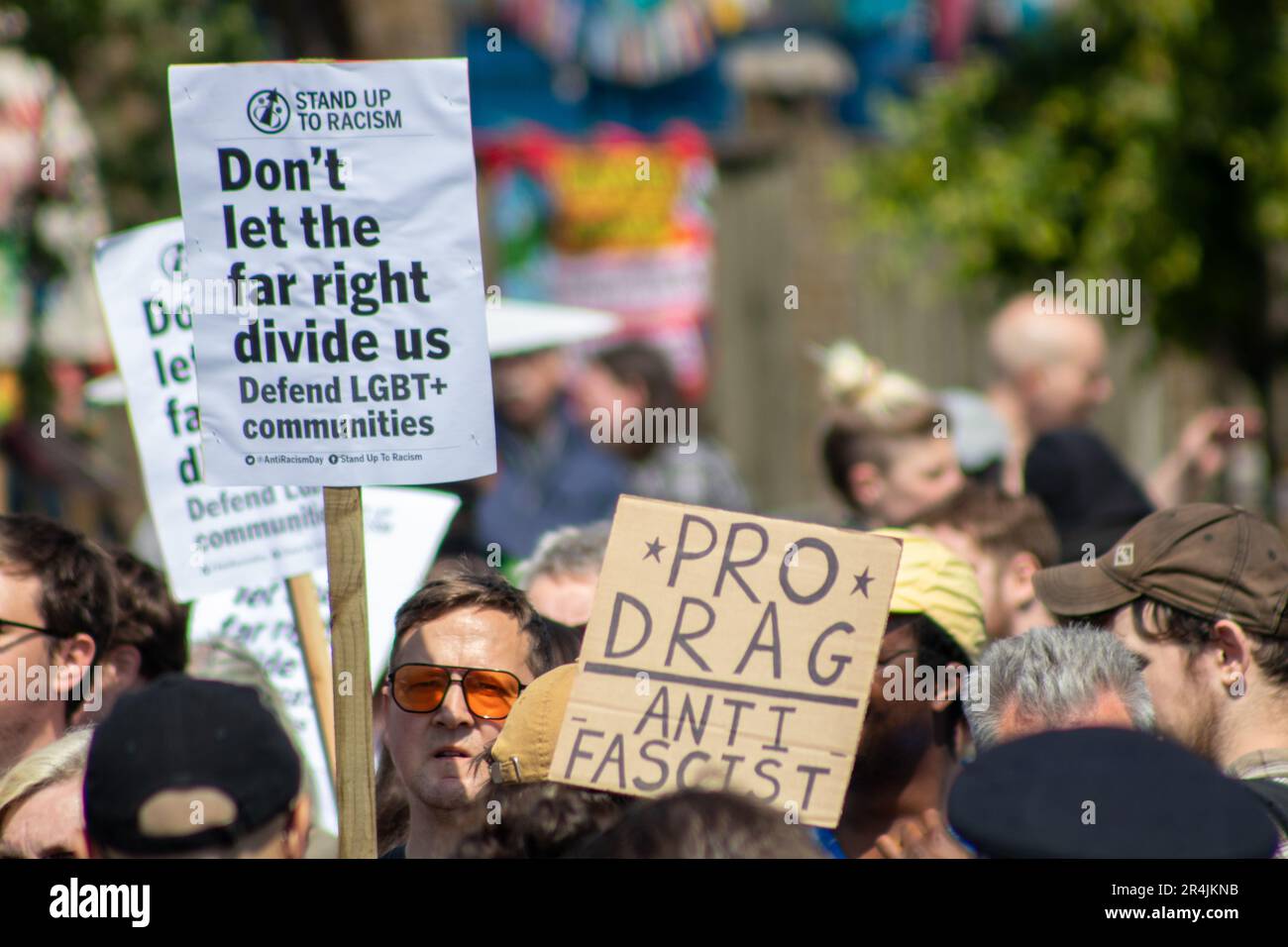 London, United Kingdom - May 27th 2023: Counter-Protesters at the Honor ...