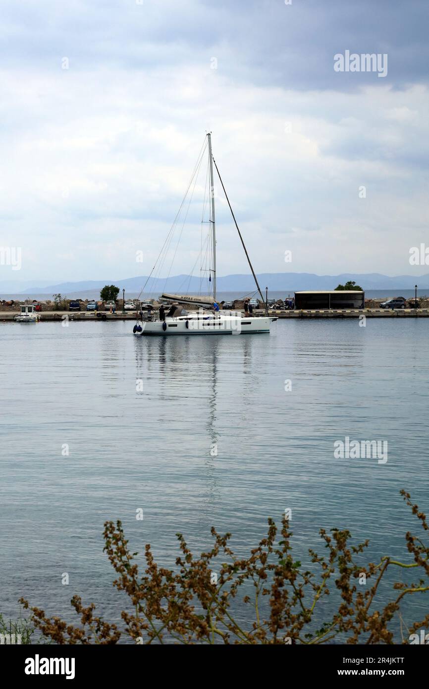 Megalochori harbour, Agistri Greek Island, near Athens. Saronic island ...
