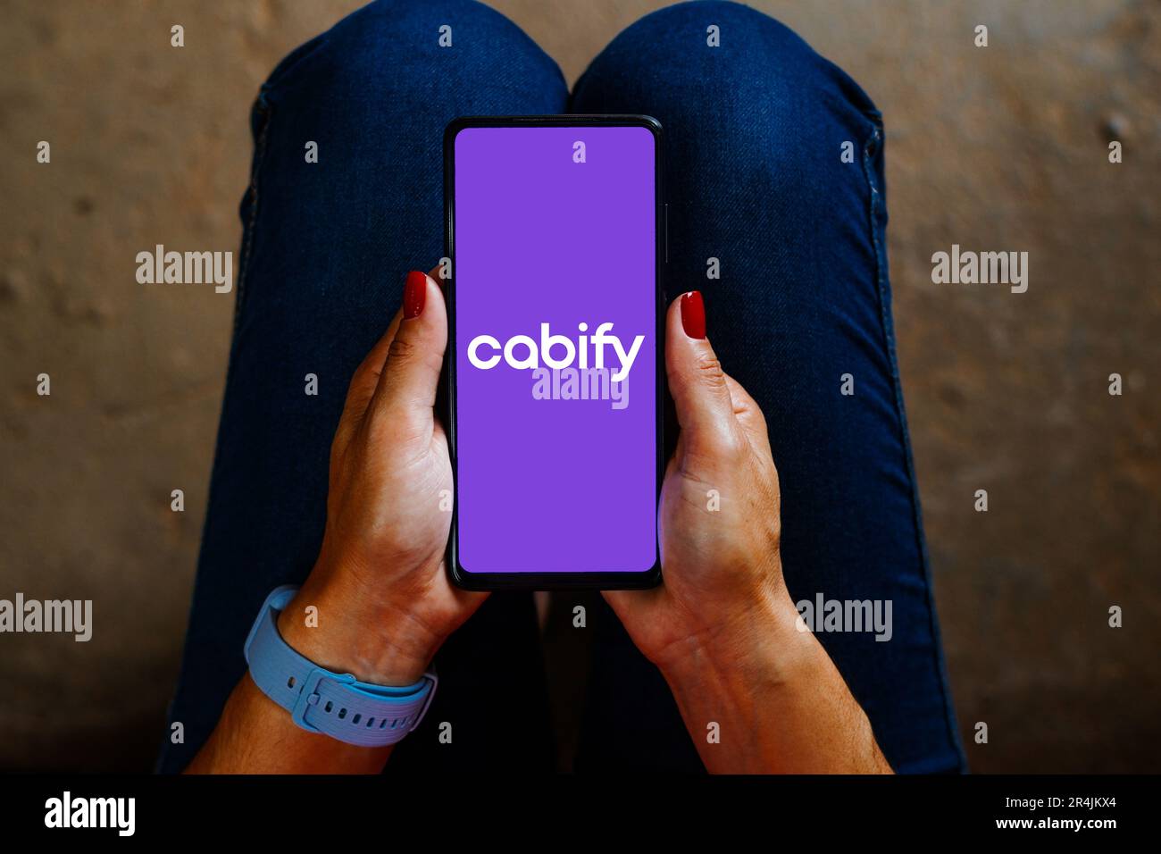 In this photo illustration, the Cabify logo is displayed on a ...