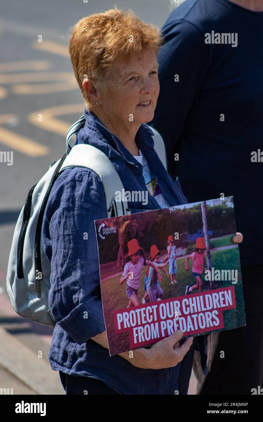 London, United Kingdom - May 27th 2023: Protesters at the Honor Oak Pub ...