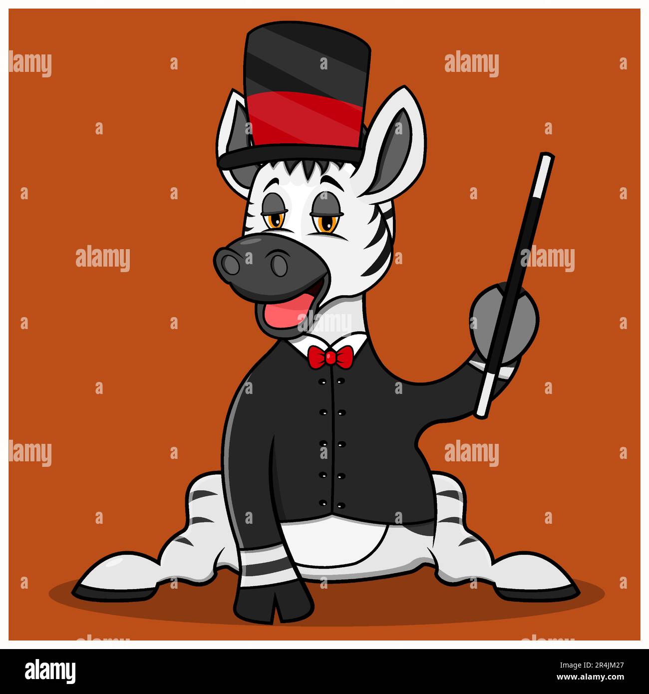Character Zebra With Magician Custom and Relax Expression, Brown Colors ...