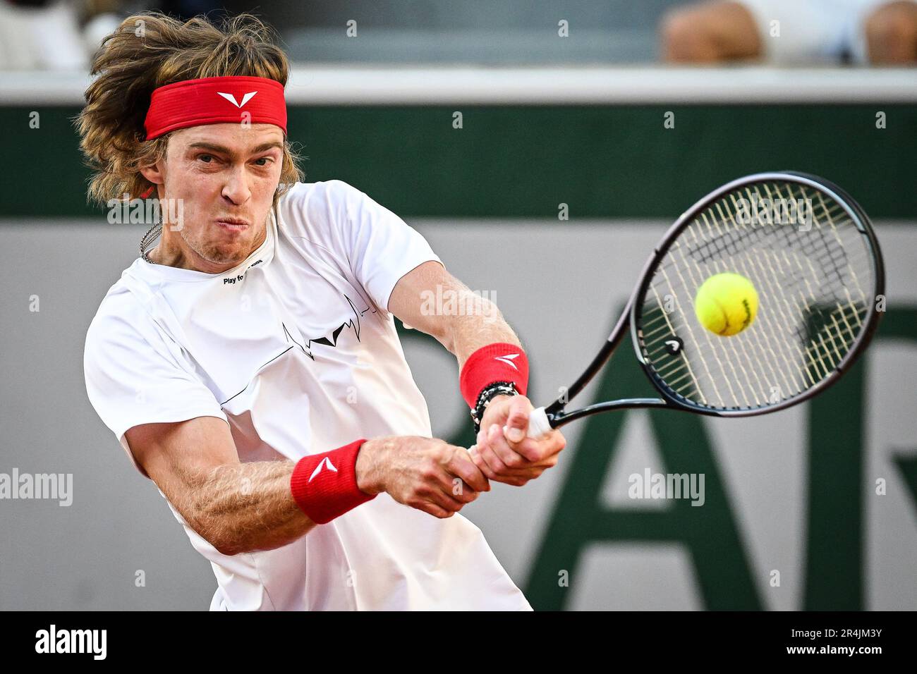 Paris, France. 28th May, 2023. Andrey RUBLEV of Russia during the first ...