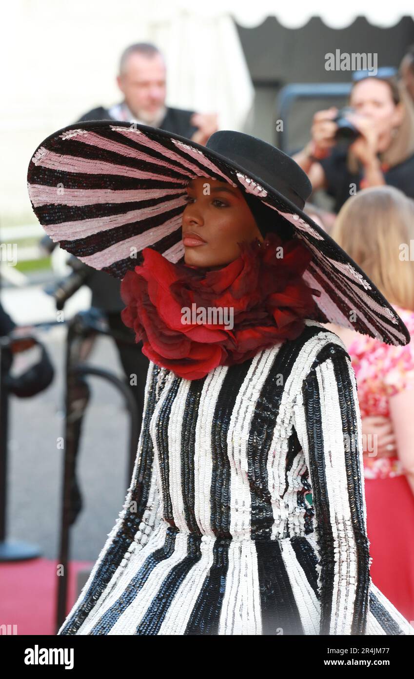 Cannes, France, 27th May, 2023. Ikram Abdi arriving on the red carpet ...