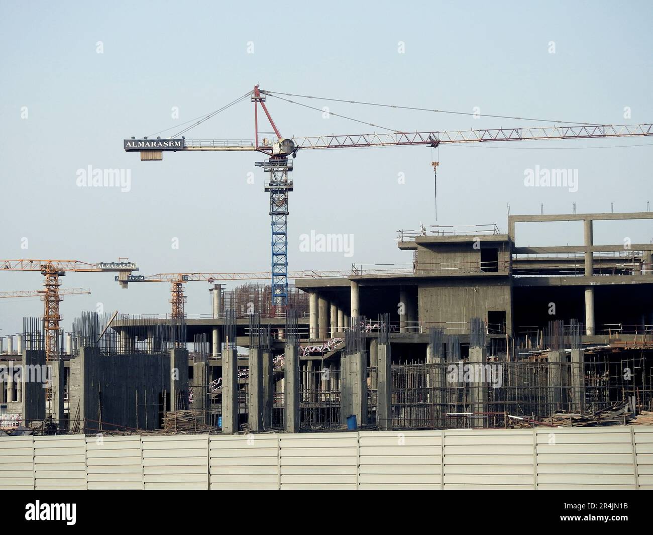 Cairo, Egypt, May 20 2023: A construction site of a new buildings high ...