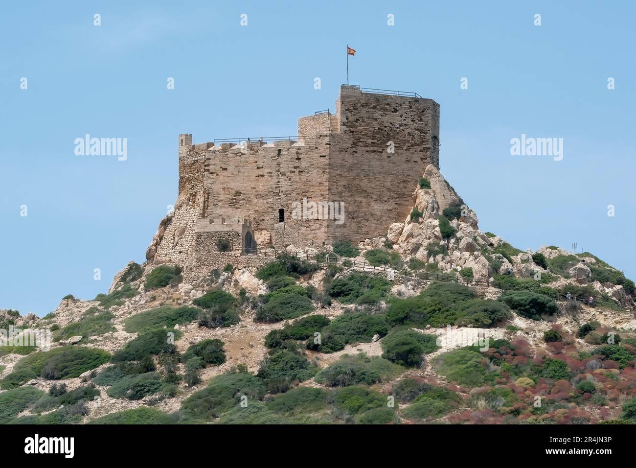 view of the castle on Cabrera Island, Mallorca, Balearic Islands, Spain ...