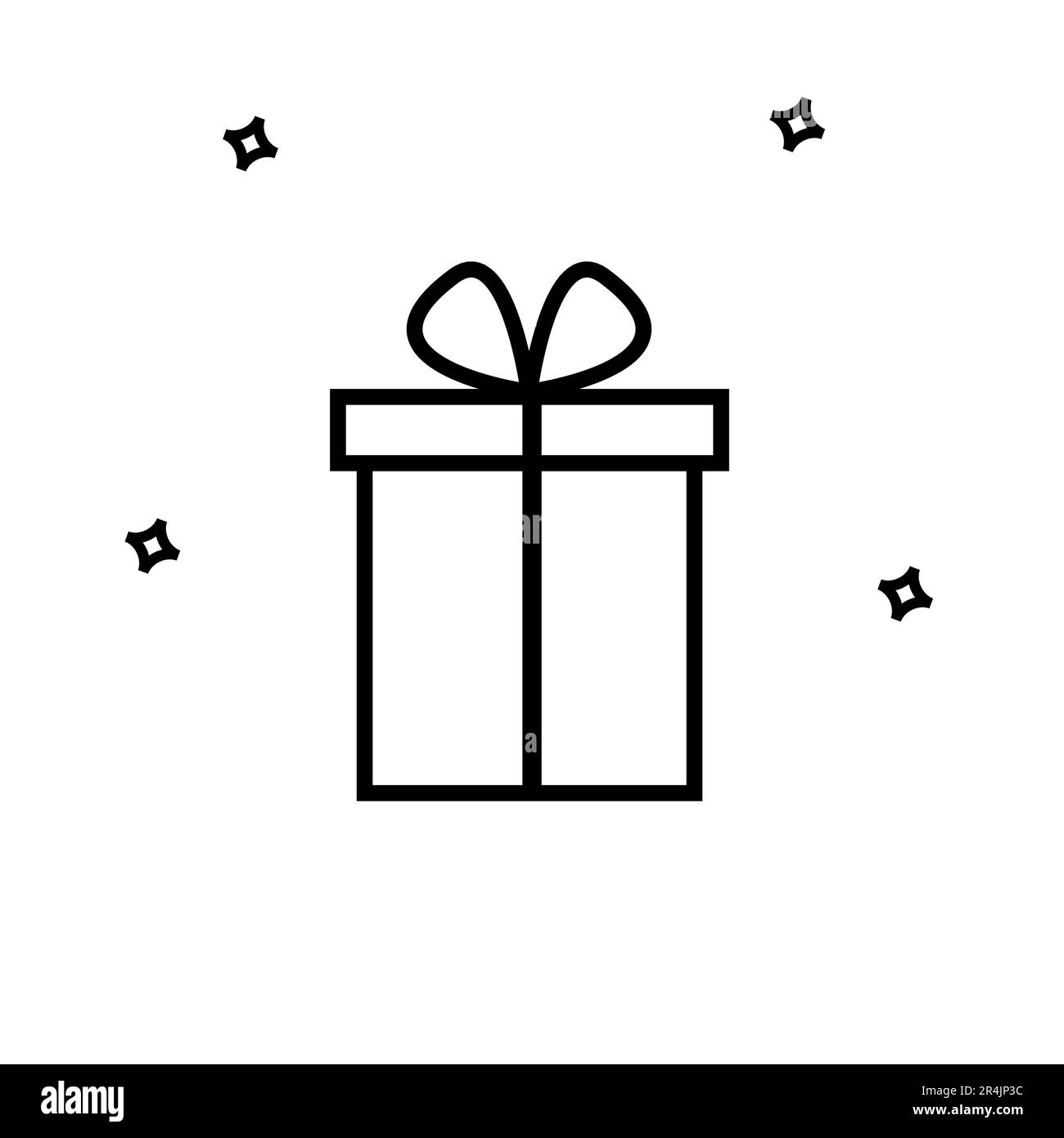 Simple elegant outline gift icon. Gift symbol vector sign isolated on ...