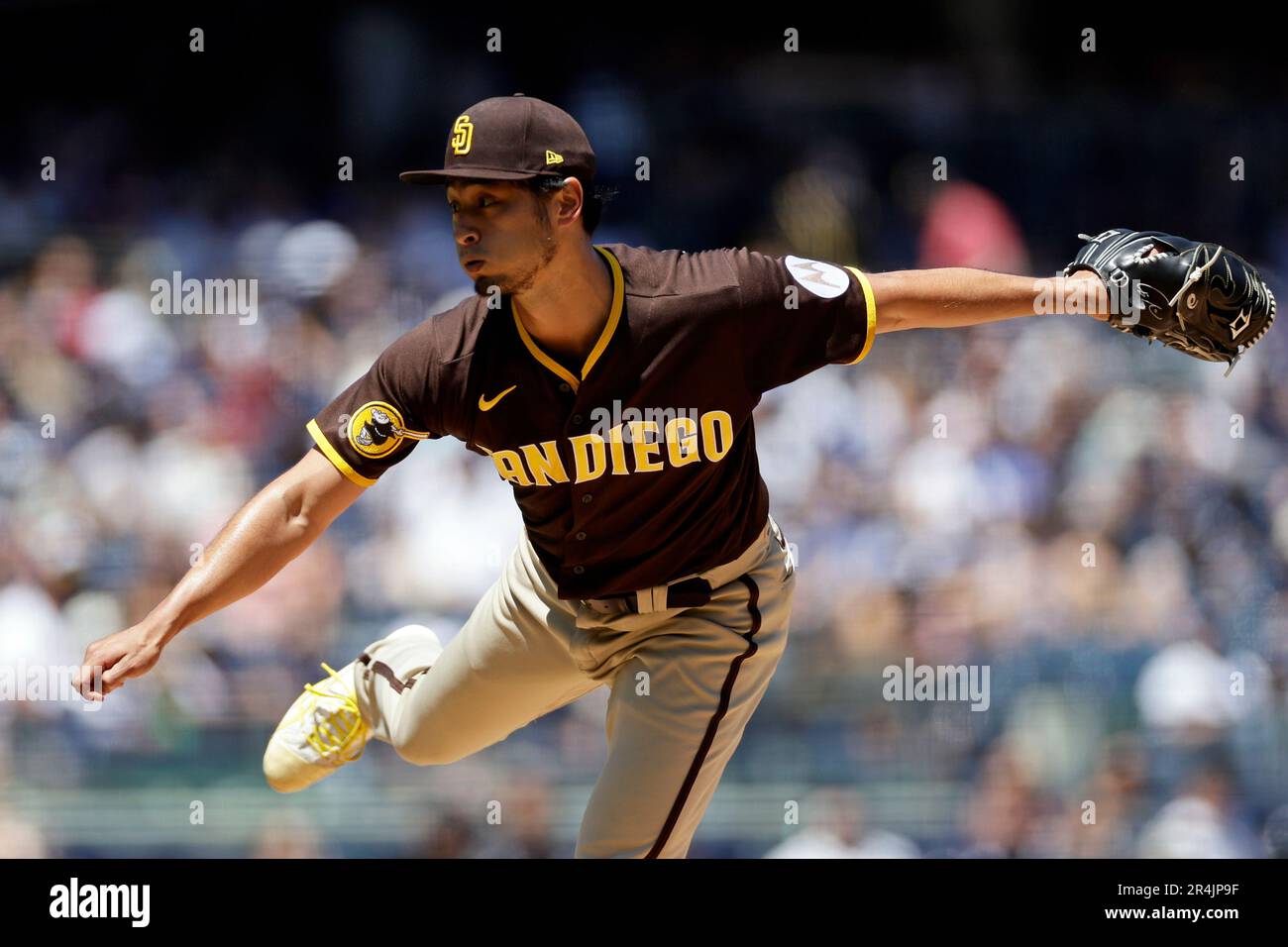 San Diego Padres pitcher Yu Darvish throws against the New York Yankees ...