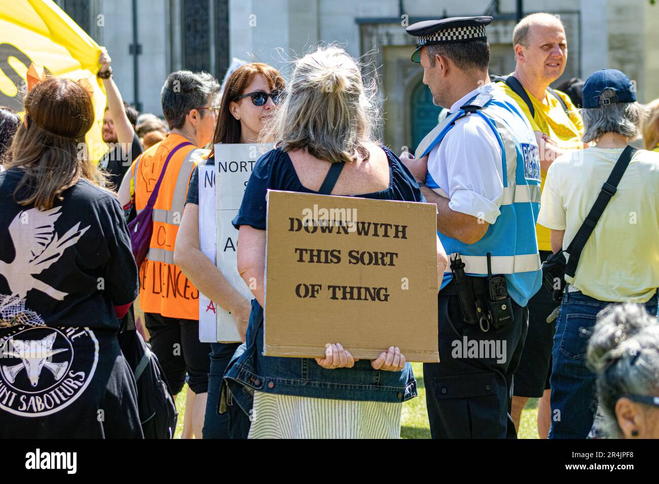 London, United Kingdom - May 27th 2023: Counter-Protesters at the Honor ...