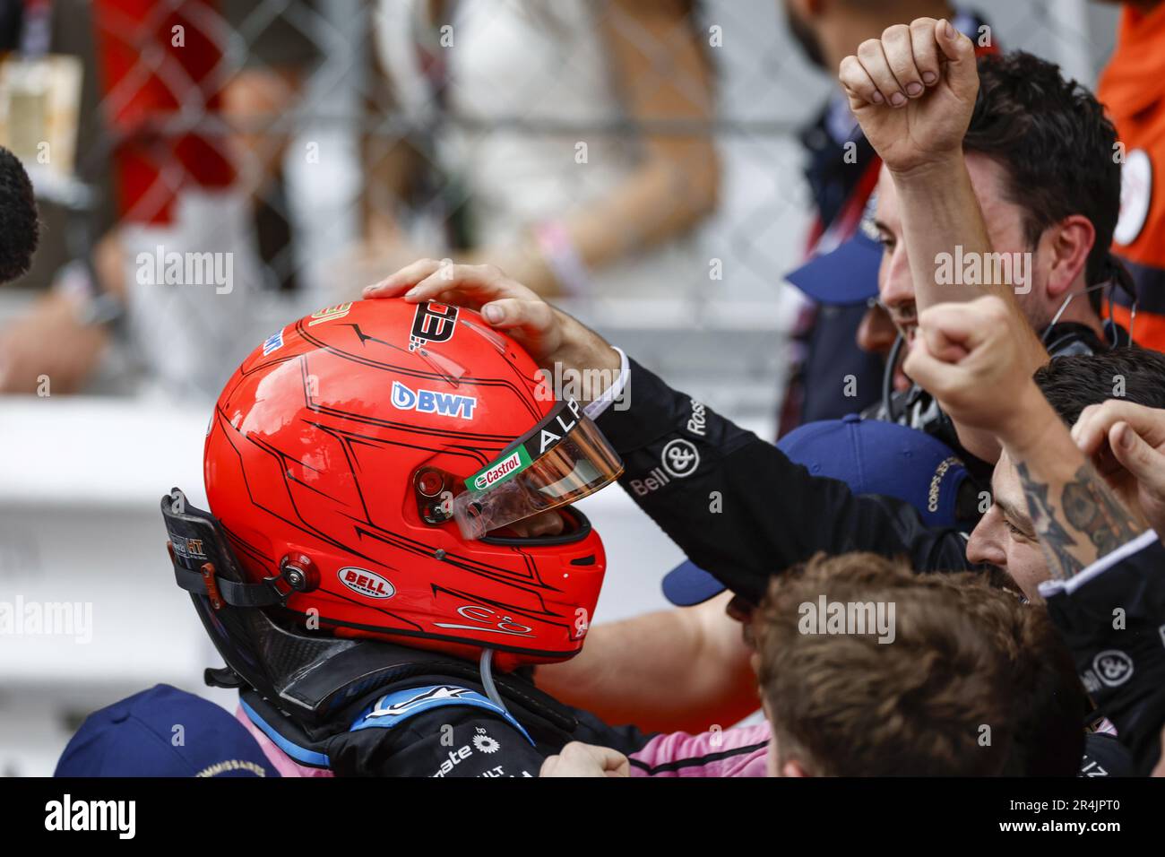 OCON Esteban (fra), Alpine F1 Team A523, portrait celebrating podium ...