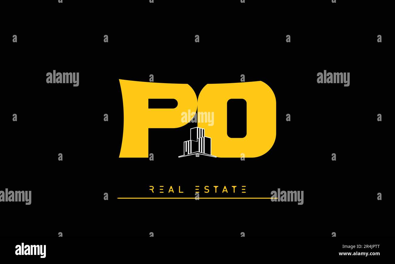 Real Estate letters Modern Creative logo PO , OP Stock Vector Image ...