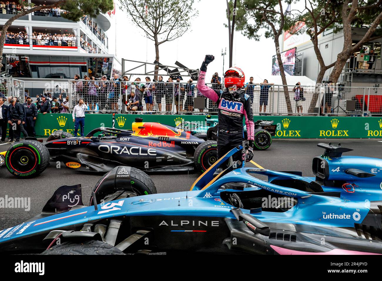 OCON Esteban (fra), Alpine F1 Team A523, portrait celebrating his podium during the Formula 1 ...