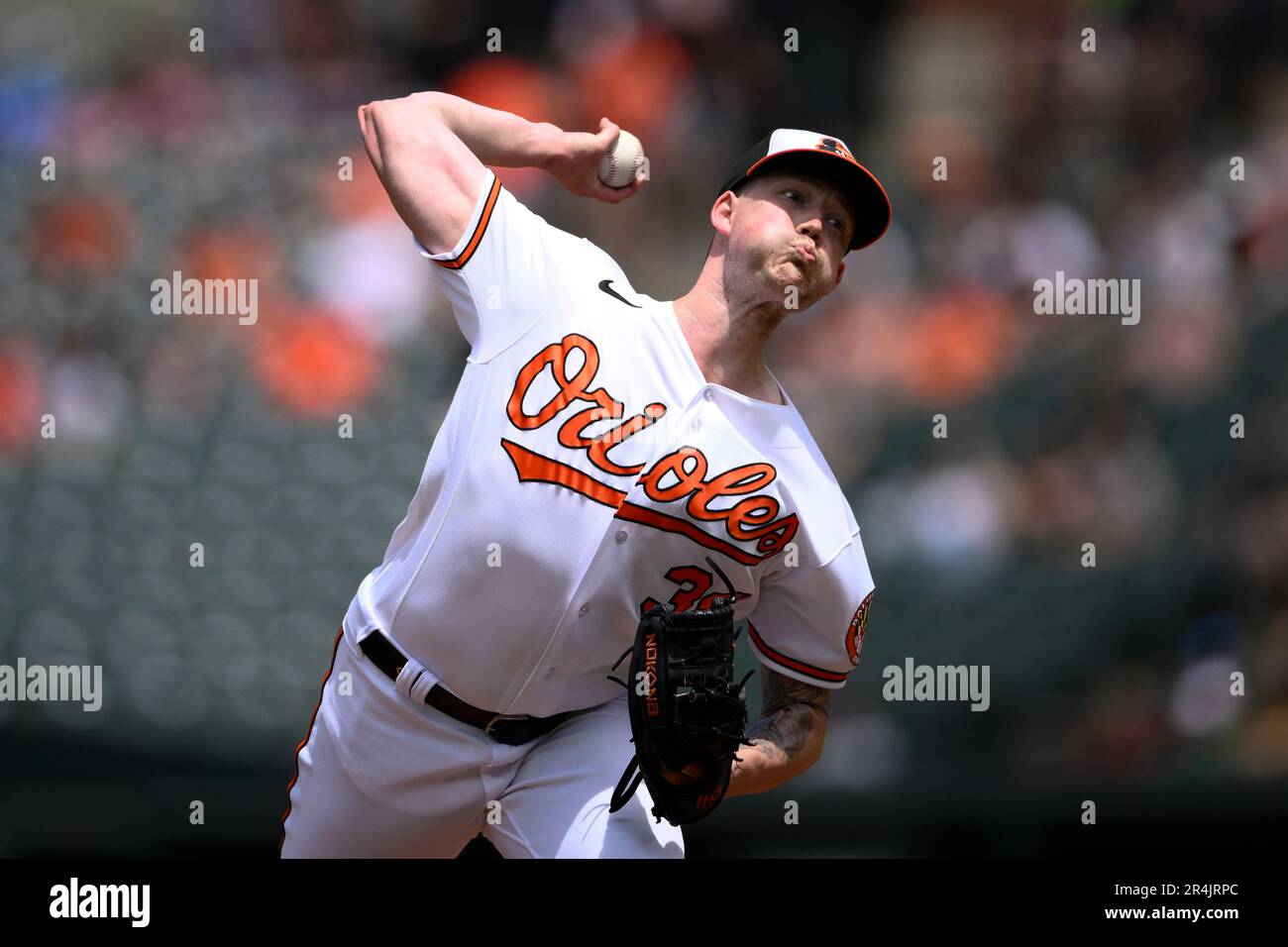 Baltimore Orioles starting pitcher Kyle Bradish throws during the first ...