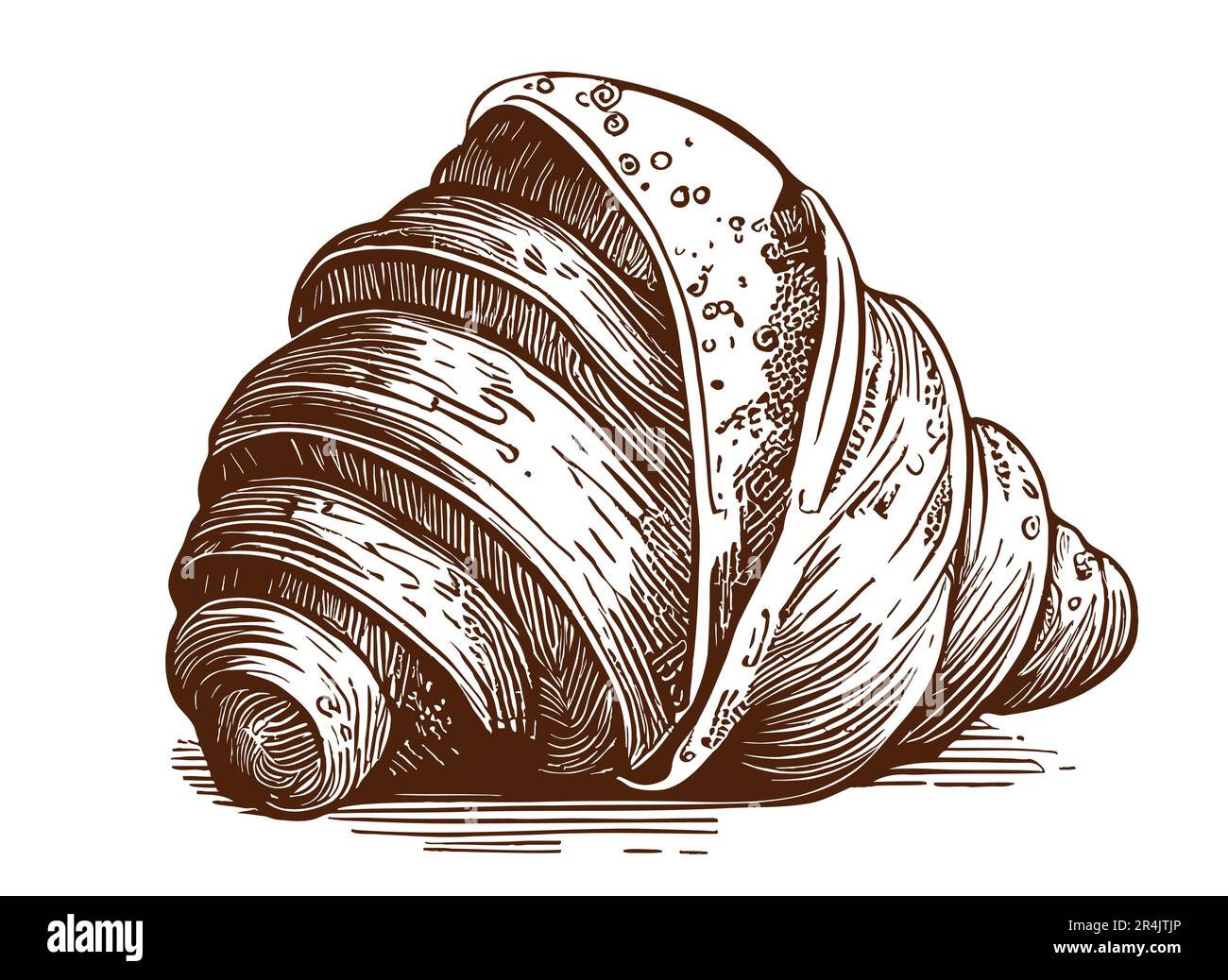 Croissant french pastry hand draw Stock Vector Images - Alamy