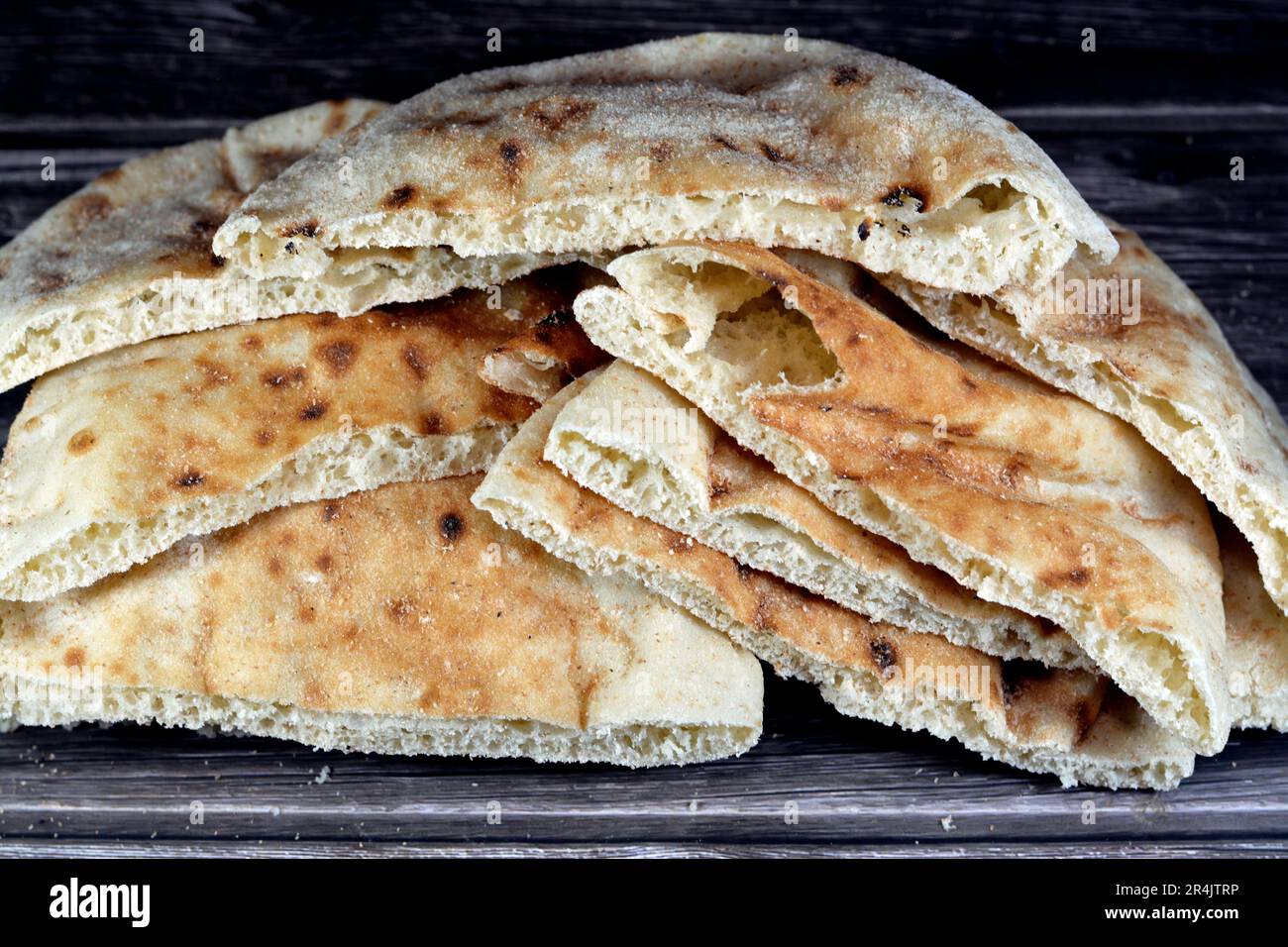 Traditional Egyptian flat bread with wheat bran and flour, regular Aish ...
