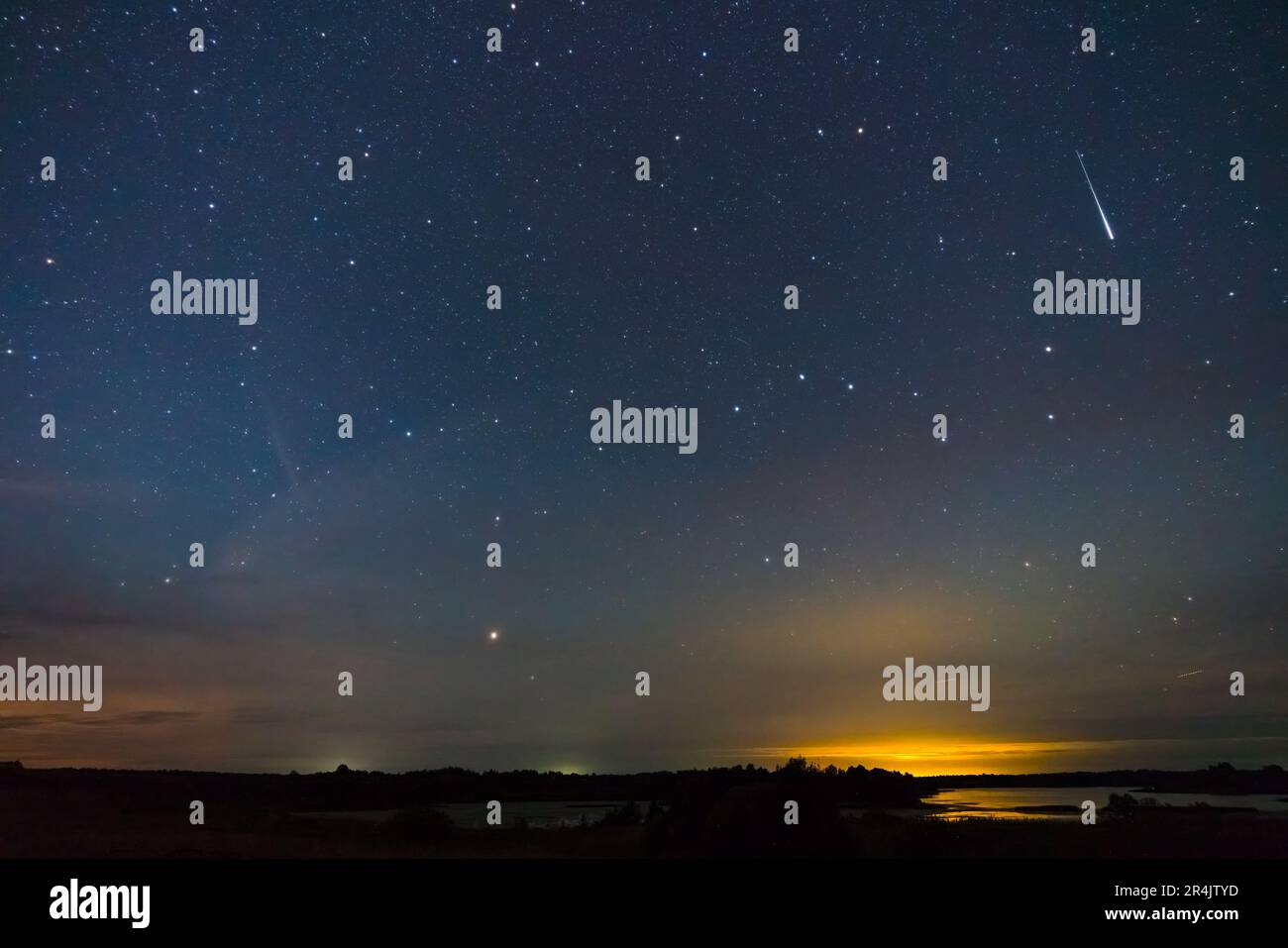 Night sky and falling star Stock Photo - Alamy