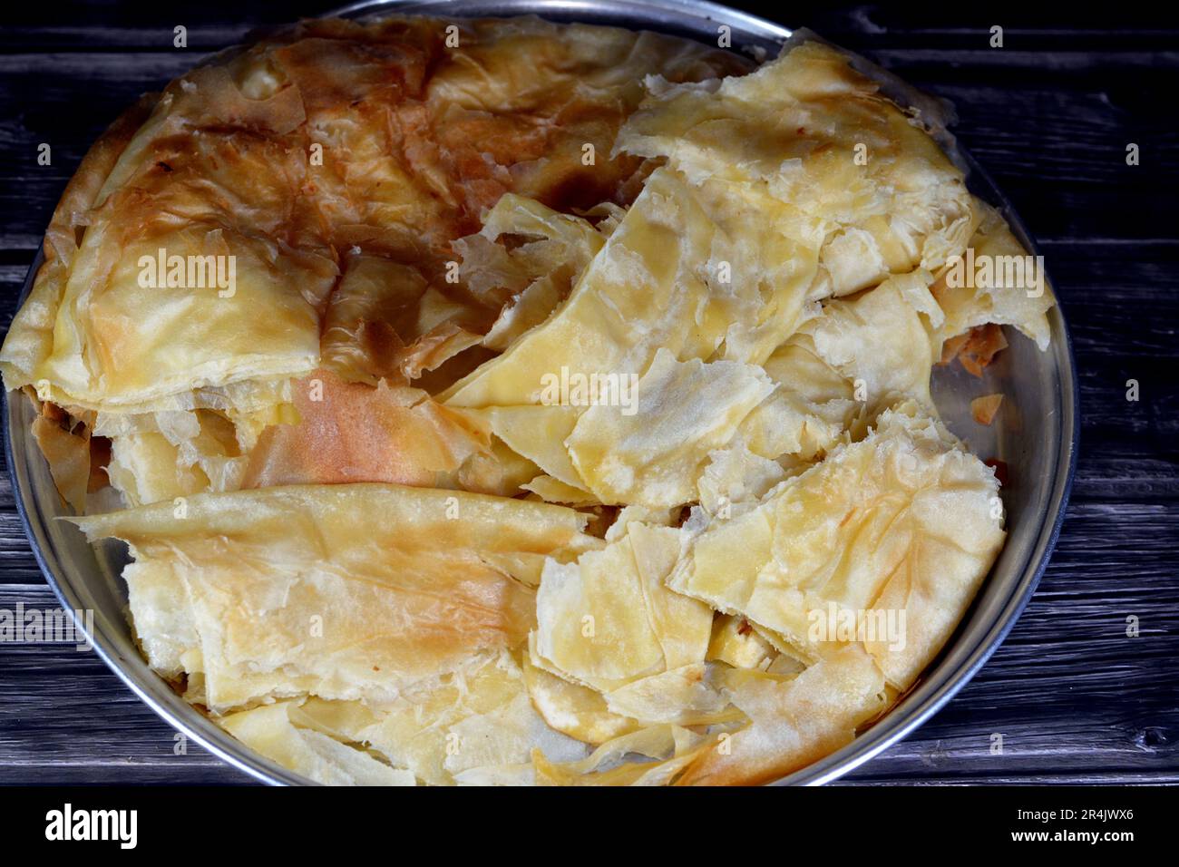 Egyptian Feteer meshaltet, layers upon layers of pastry dough with ...