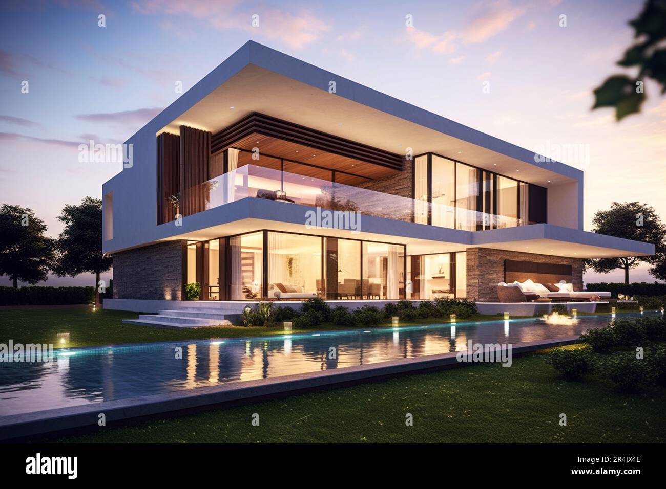 design house modern villa with open plan living and private bedroom ...
