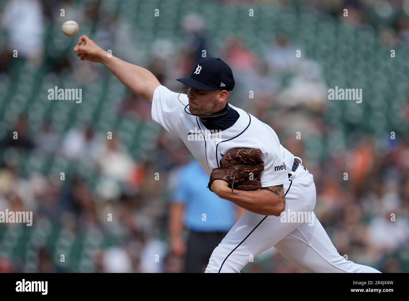 Detroit Tigers relief pitcher Alex Lange throws against the Chicago ...