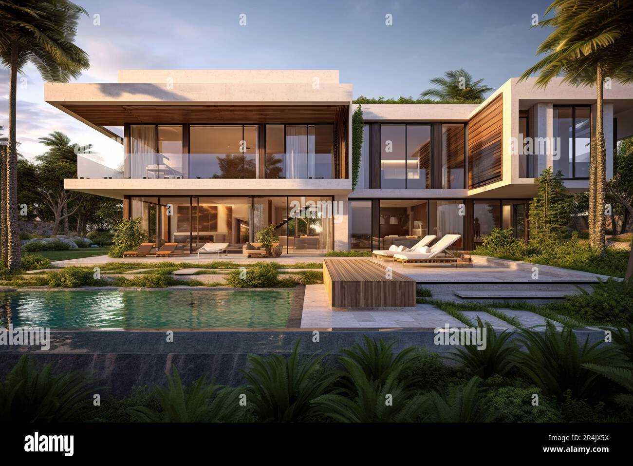 design house modern villa with open plan living and private bedroom ...