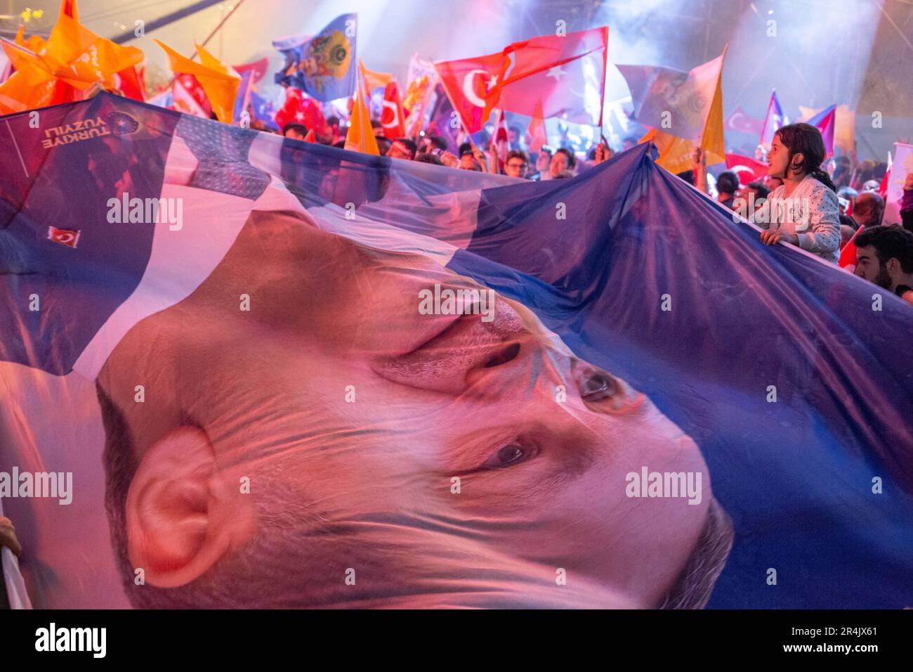 May 28, 2023: Ak Party supporters gathered in front of the Ak Party ...