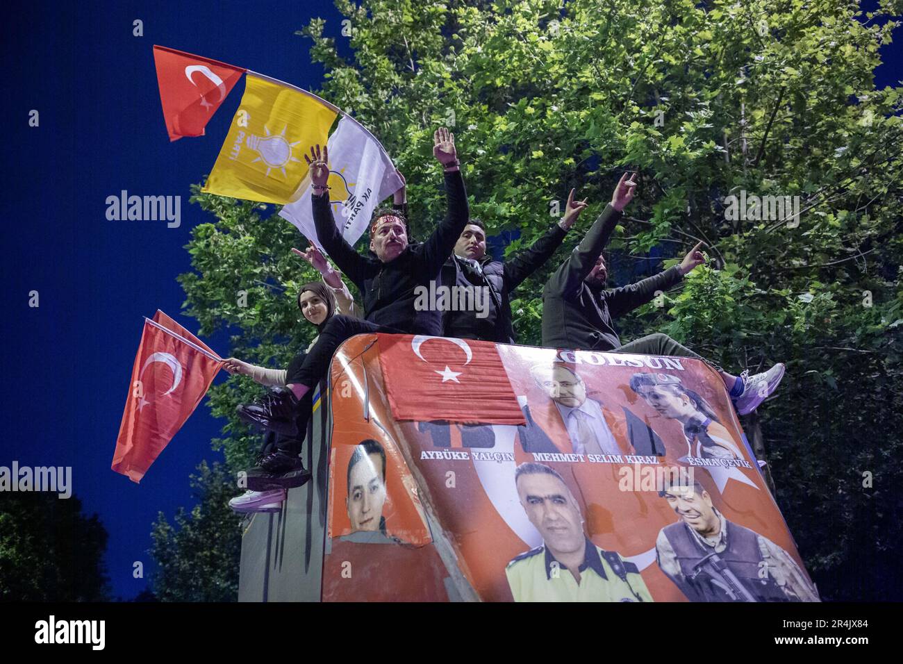 May 28, 2023: Ak Party supporters gathered in front of the Ak Party ...