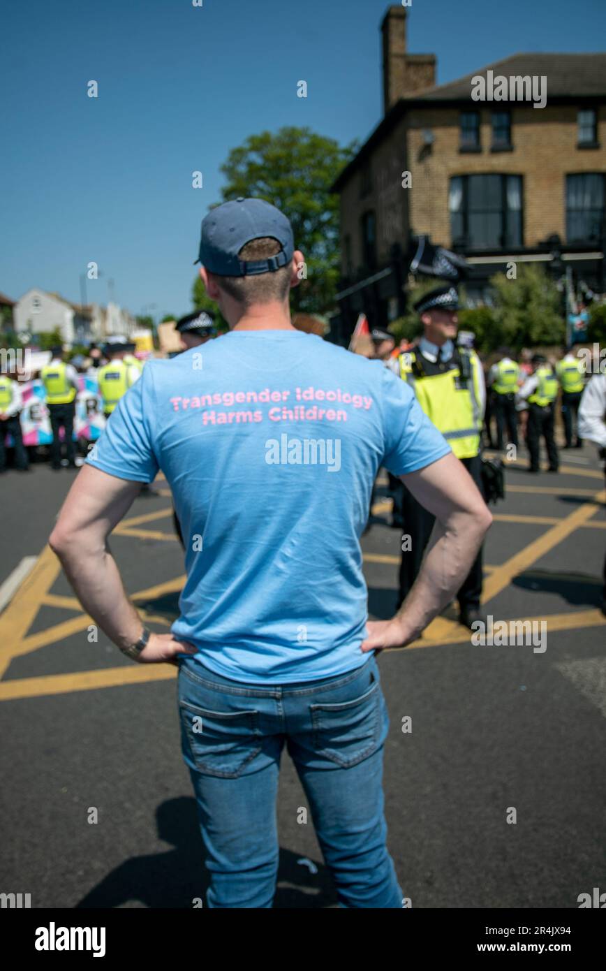 London, United Kingdom - May 27th 2023: Protesters at the Honor Oak Pub ...