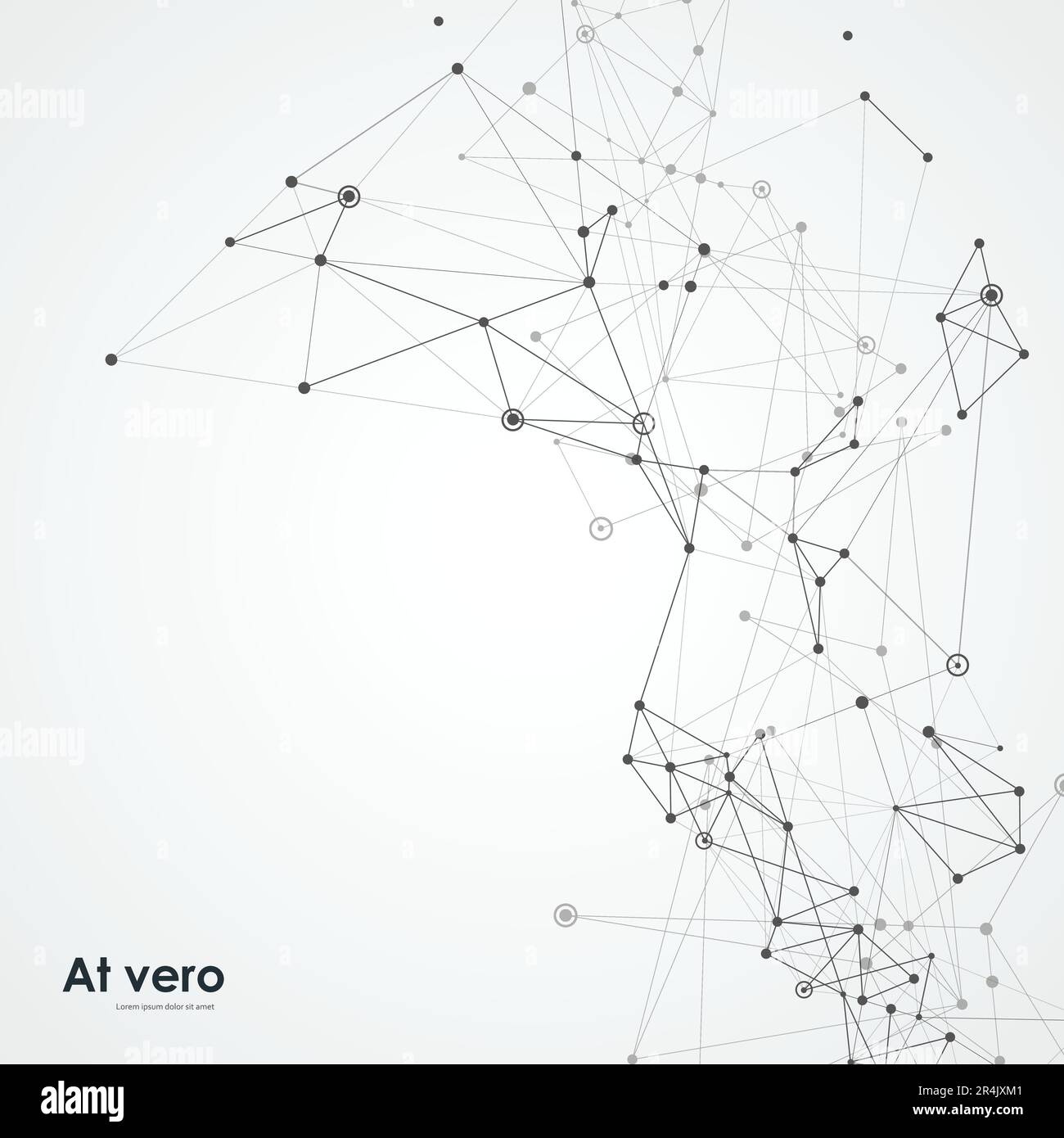 Chemistry network decoration. Connect design with dots and polygonal ...