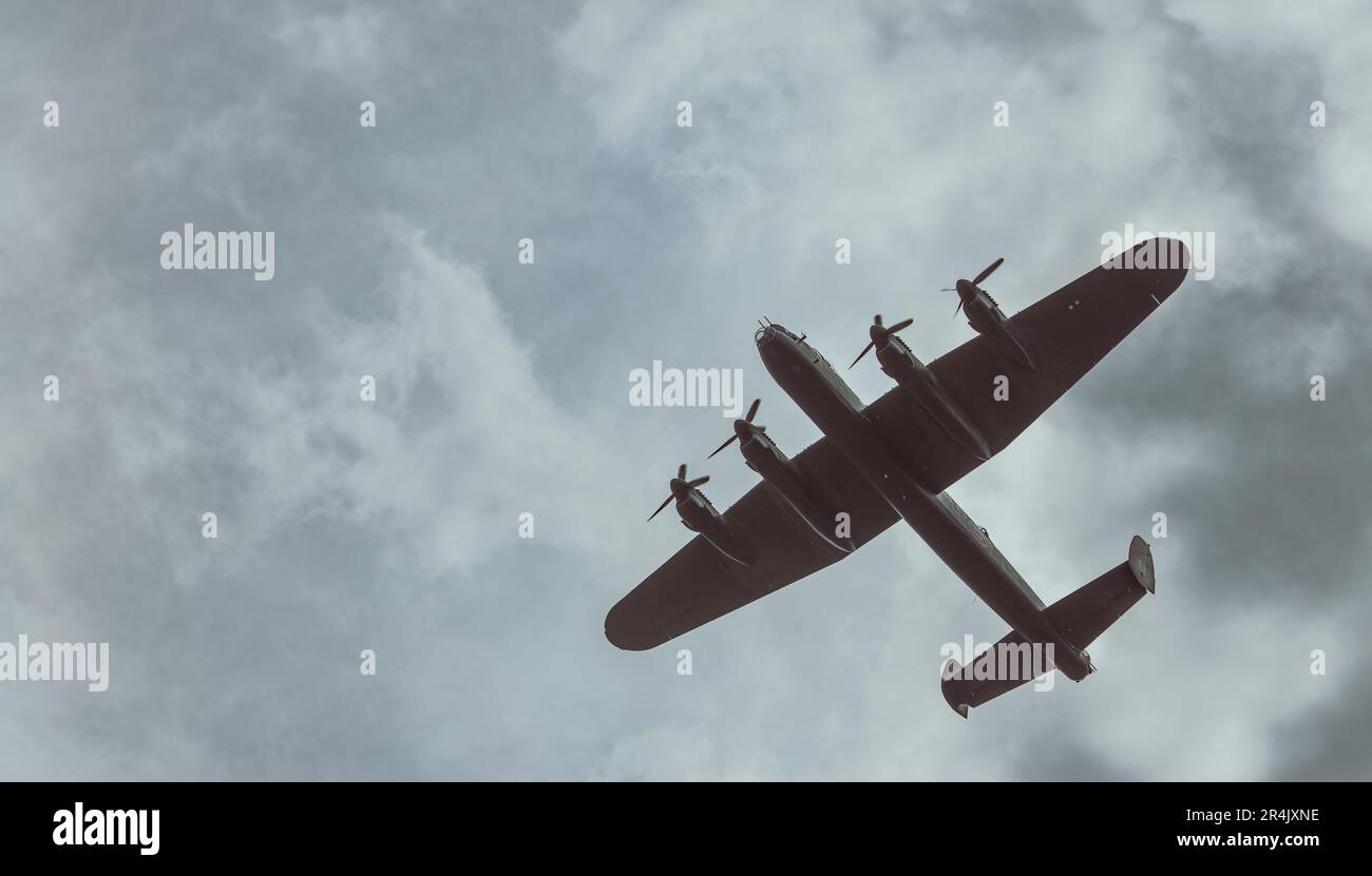 Stockport, Greater Manchester, UK - 28 May 2023: flypast of the Avro ...