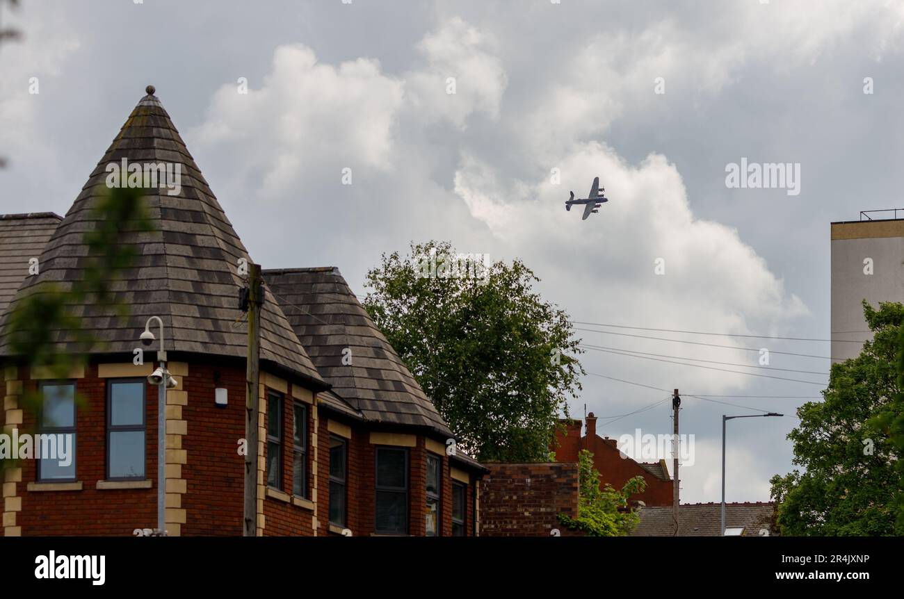 Stockport, Greater Manchester, UK - 28 May 2023: flypast of the Avro ...