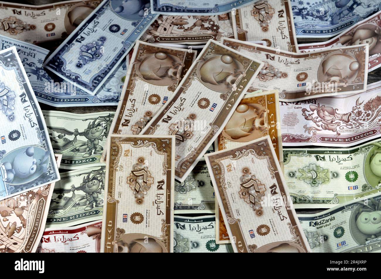 Cairo, Egypt, May 26 2023: KidZos money, currency of KidZania, a ...