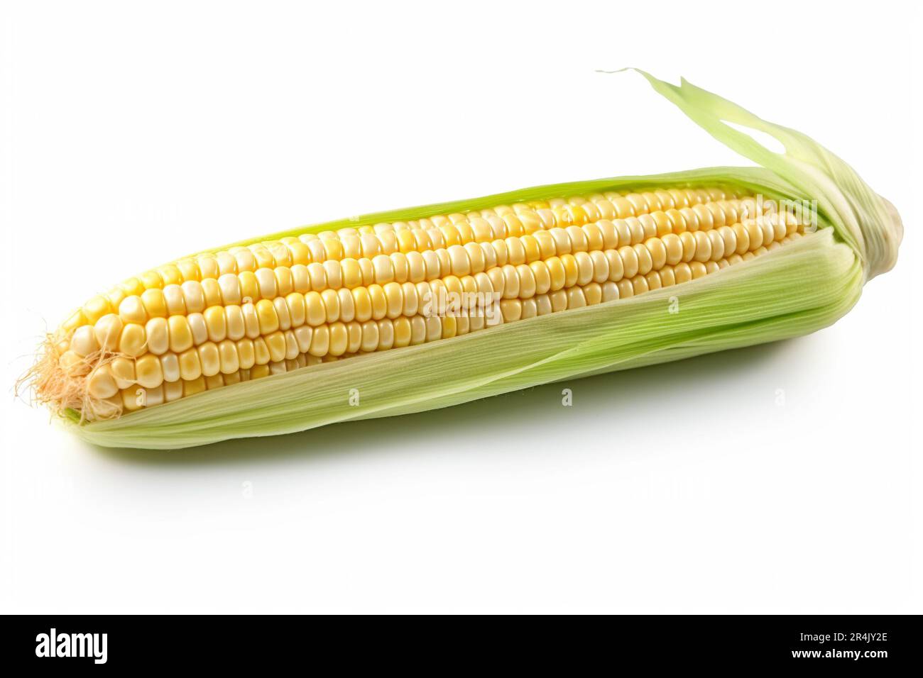 Single ear of corn isolated on white background Stock Photo - Alamy