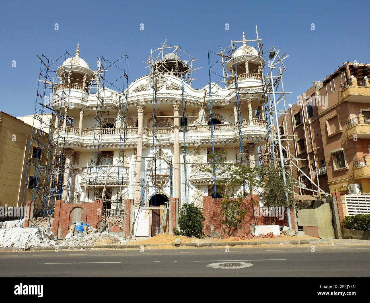 Cairo, Egypt, May 10 2023: A new residential building villa under ...