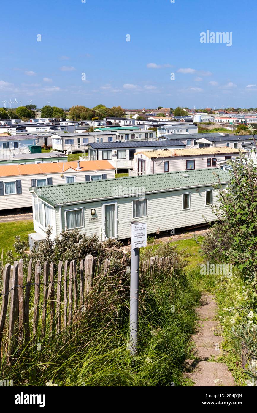 Static caravans on a holiday park on the East Coasrt of Lincolnshire ...