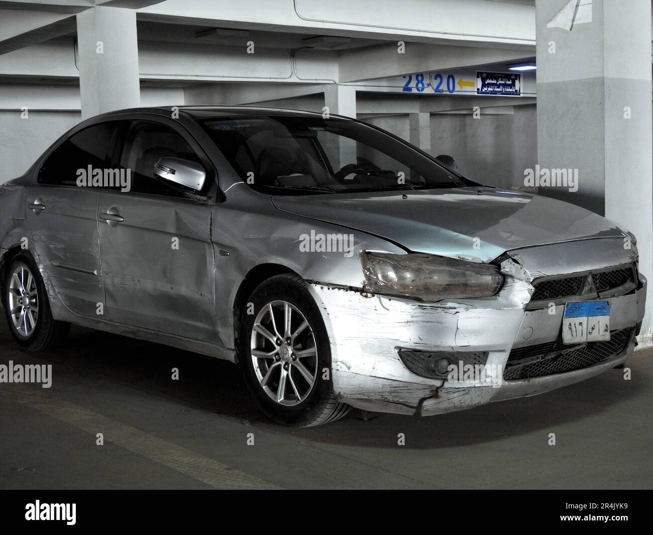 Cairo, Egypt, May 13 2023: A modern car that needs maintenance of the ...