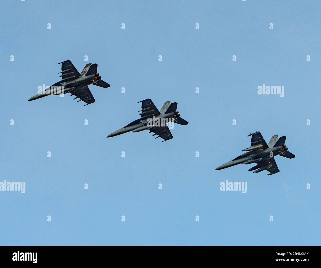 230527-N-DU622-1016 PACIFIC OCEAN (May 27, 2023) Two F/A-18E Super Hornets from the “Kestrels ...